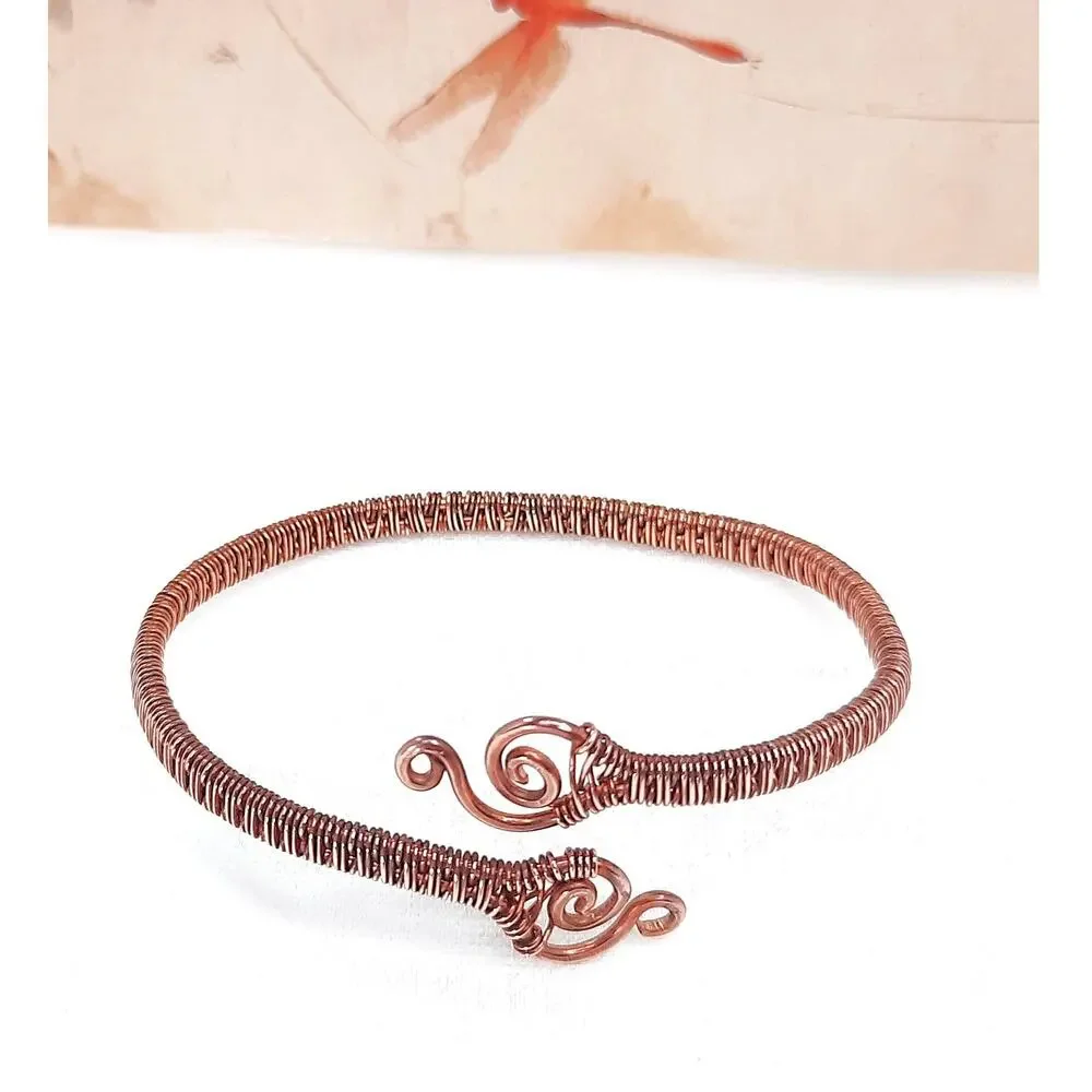 Artisan | Jewelry | Artisan Copper Wire Weave Bracelet Cuff Spiral ...
